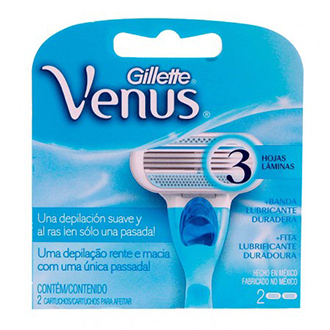 CARGA PARA APARELHO FEMININO GILLETE VENUS 2 UNIDADES | Drogão Super