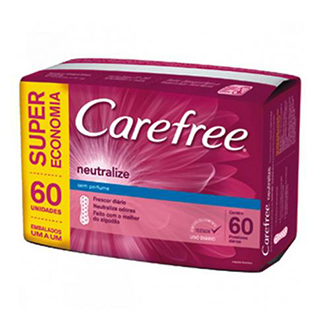 ABSORVENTE CAREFREE DIÁRIO NEUTRALIZE SEM PERFUME LEVE 60 PAGUE 50 ...