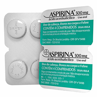 ASPIRINA 500 MG 4 COMPRIMIDOS | Drogão Super
