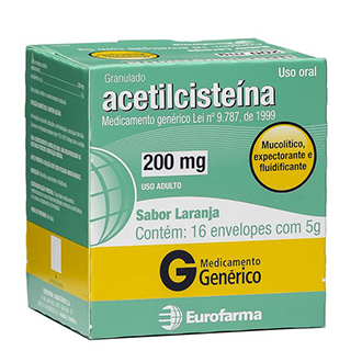 ACETILCISTEINA 200 MG 16 ENVELOPES | Drogão Super