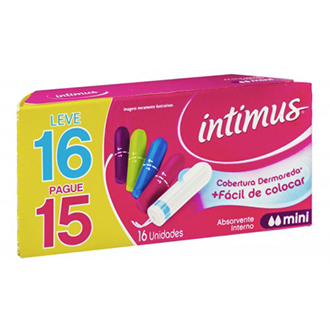 ABSORVENTE INTIMUS INTERNO MINI 16 UNIDADES | Drogão Super