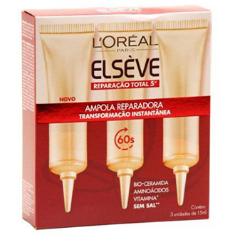 AMPOLA ELSEVE REPARACAO TOTAL 5 COM 3 UNIDADES 45ML | Drogão Super