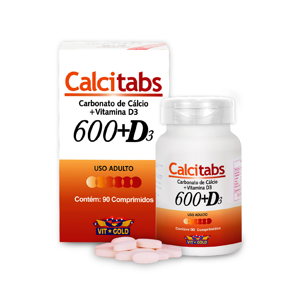 CALCITABS + VITAMINA D 90 CÁPSULAS | Drogão Super