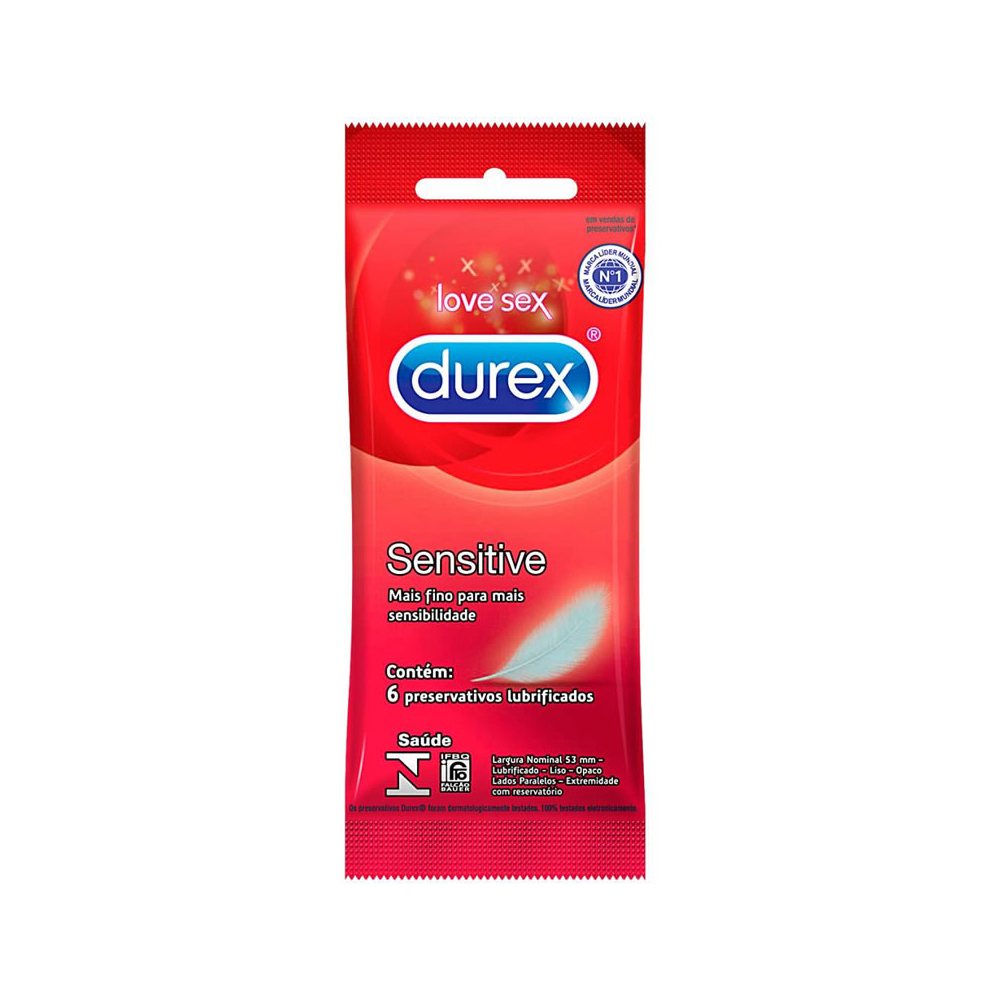 PRESERVATIVO DUREX SENSITIVE 6 UNIDADES | Drogão Super