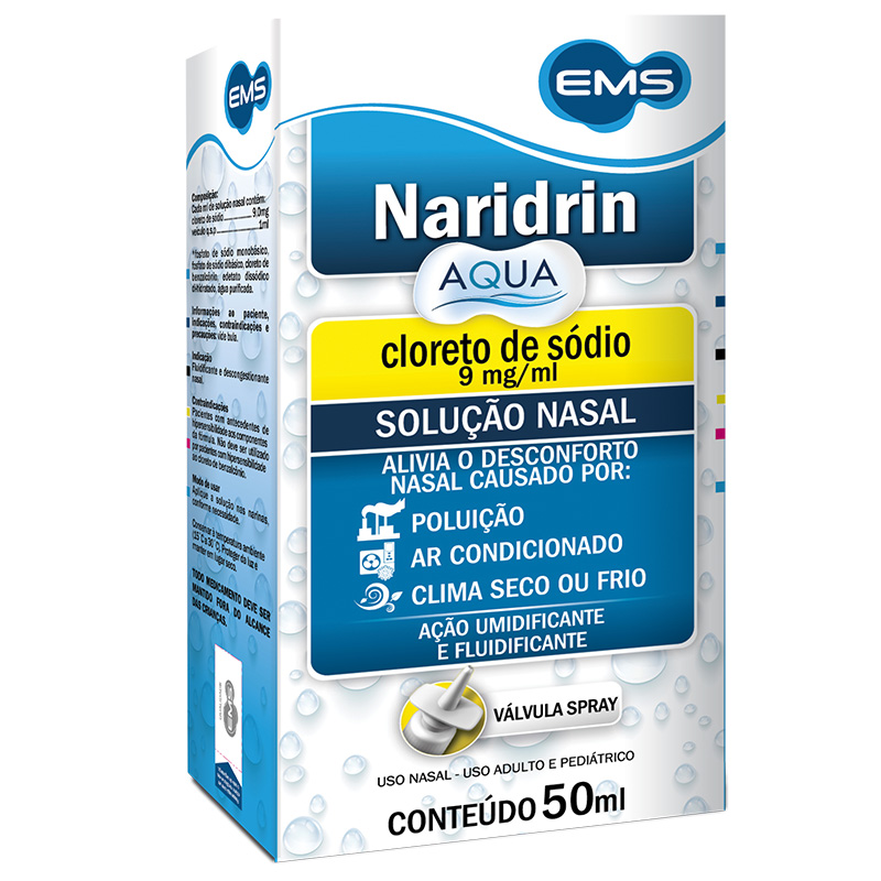 NARIDRIN AQUA SOLUÇÃO NASAL 9MG/ML SPRAY 50ML | Drogão Super