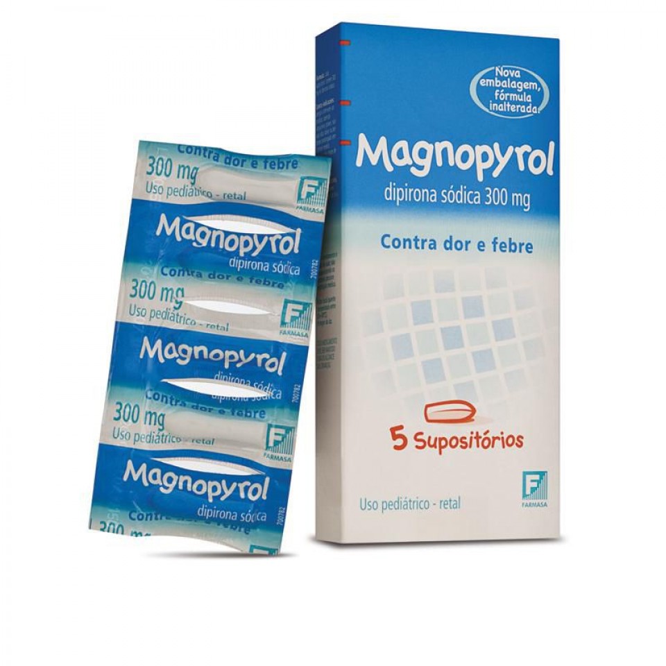 MAGNOPYROL PEDIÁTRICO 300MG 5 SUPOSITÓRIOS | Drogão Super
