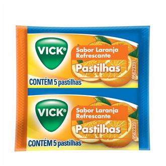 VICK PASTILHAS LARANJA 5 PASTILHAS | Drogão Super