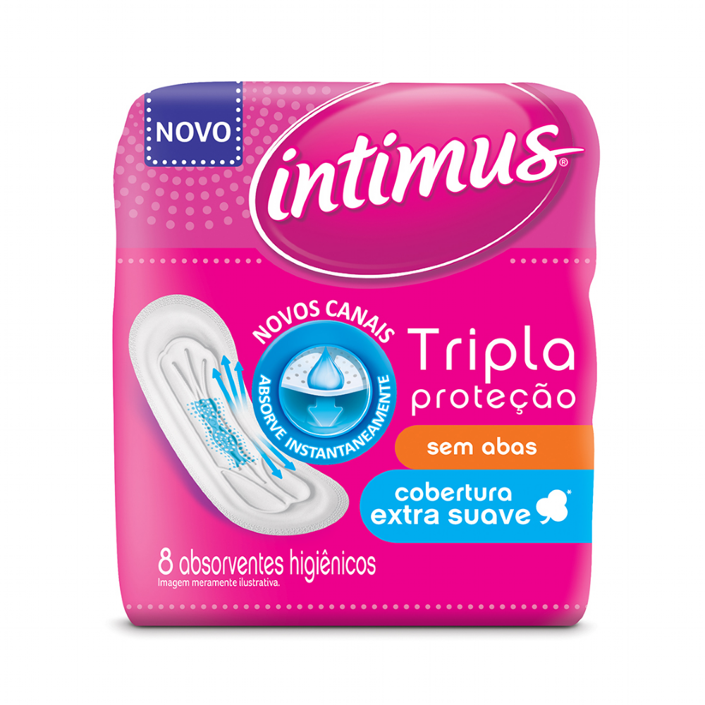 ABSORVENTE INTIMUS GEL ULTRA PROTEÇÃO SUAVE SEM ABAS 8 UNIDADES ...