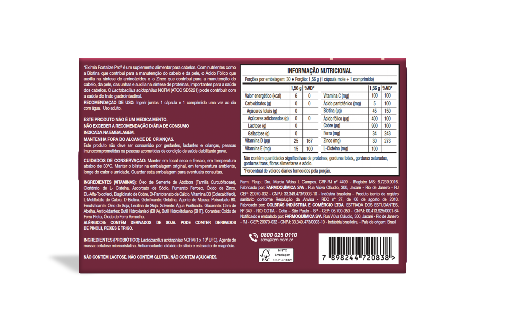 EXIMIA FORTALIZE PRO 30 COMPRIMIDOS | Drogão Super