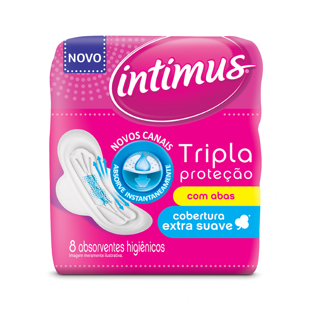 ABSORVENTE INTIMUS GEL ULTRA PROTEÇÃO SUAVE COM ABAS 8 UNIDADES ...