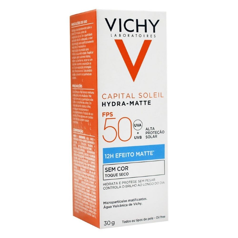 PROTETOR SOLAR FACIAL VICHY HYDRA-MATTE FPS50 COR 2.0 COM 30G | Drogão ...