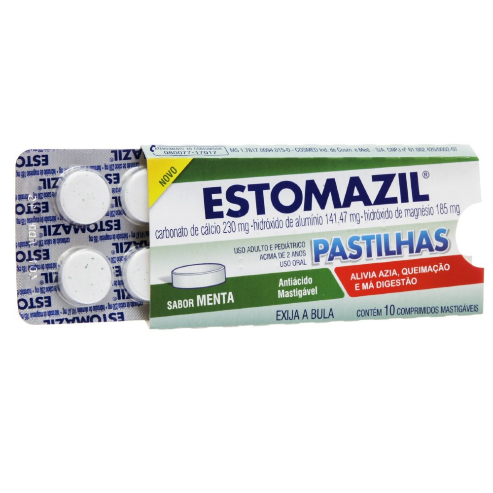 ESTOMAZIL MENTA 10 PASTILHAS | Drogão Super