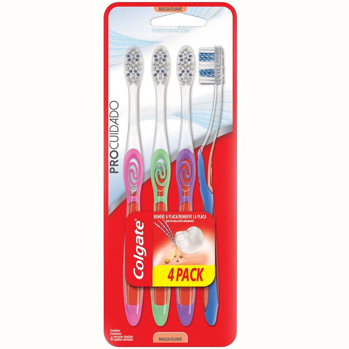 ESCOVA DENTAL COLGATE PRO CUIDADO 4 UNIDADES | Drogão Super