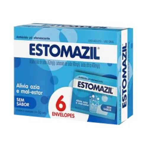 ESTOMAZIL SEM SABOR PÓ EFERVESCENTE 6 ENVELOPES E 5G CADA | Drogão Super