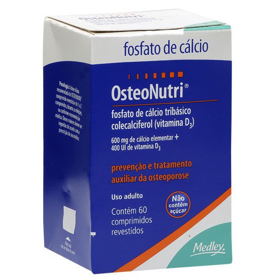 OSTEONUTRI CALCIO 600 MG + VITAMINA D 400 UI 60 COMPRIMIDOS | Drogão Super