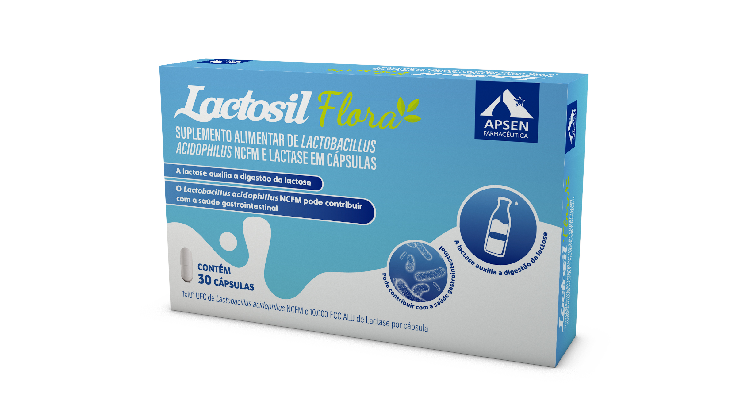 SUPLEMENTO ALIMENTAR LACTOSIL FLORA 30 CÁPSULAS | Drogão Super